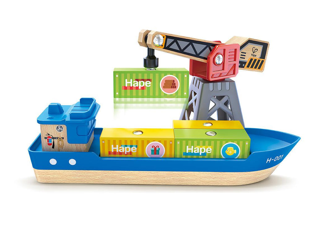 Hape Cargo Ship & Crane | Hopscotch Children's Store