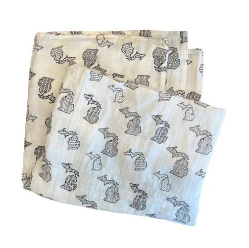 Bitten Mitten Michigan Cotton Swaddle | Hopscotch Children's Store